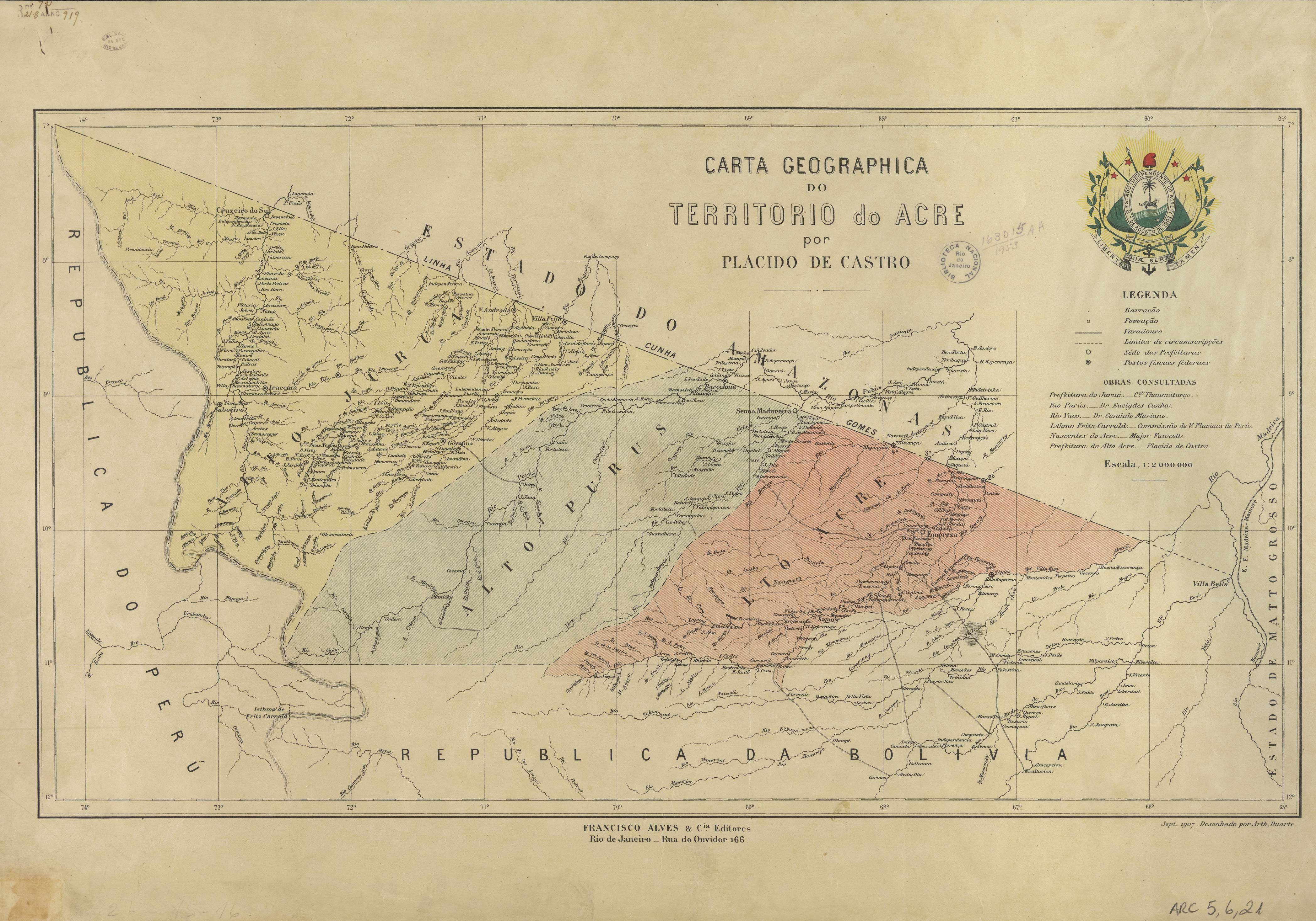 Carta geographica do Territorio do Acre.